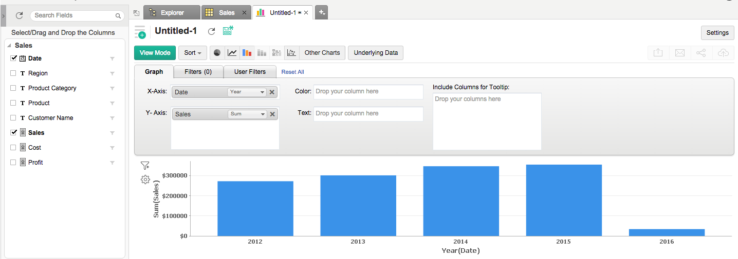 Create new chart - Analytics Plus