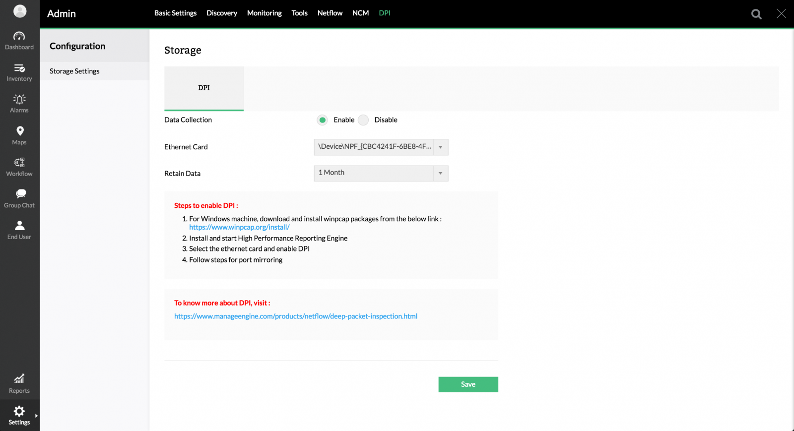 DPI Configuration | OpManager Help