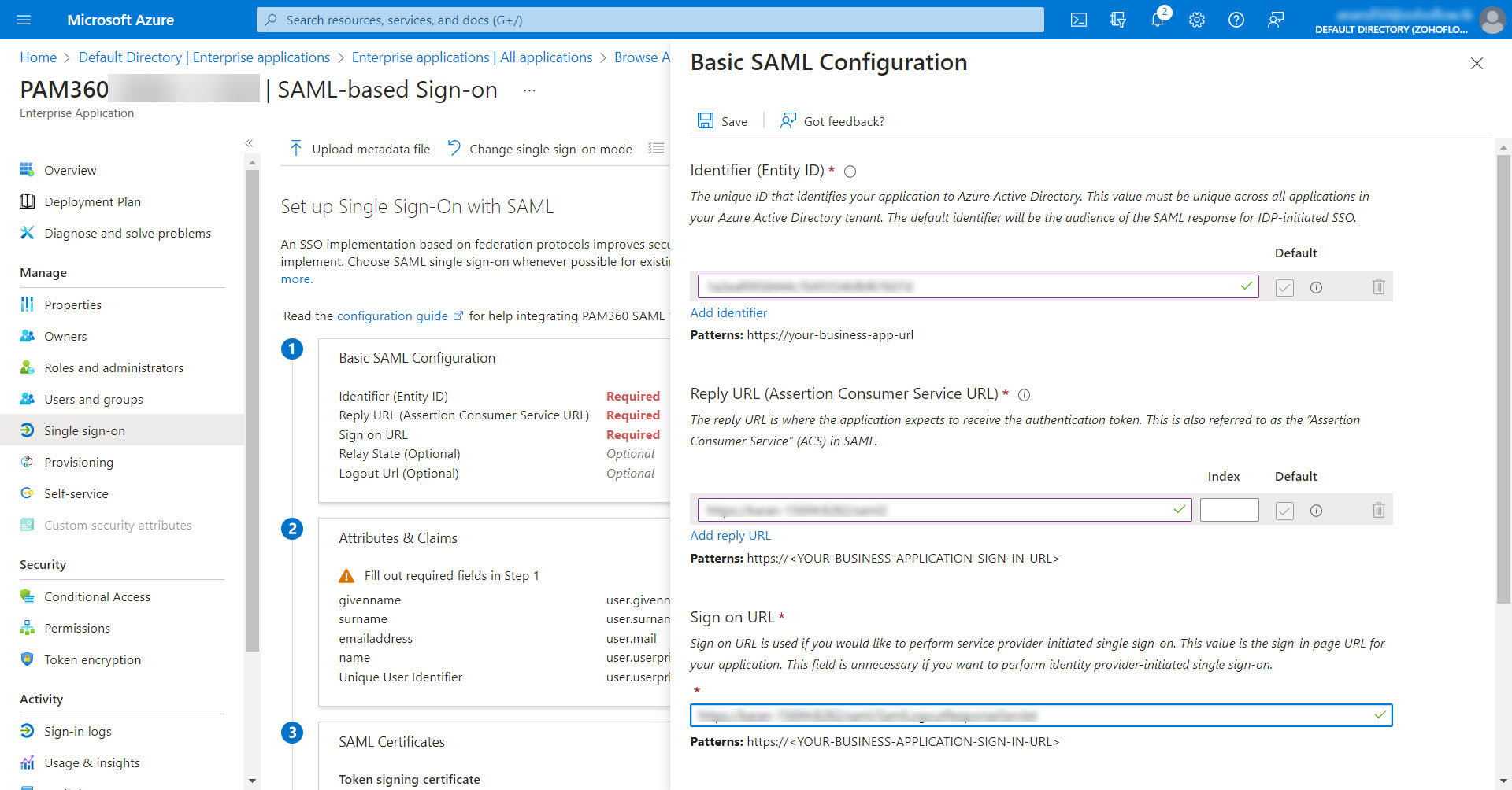 Configuring SAML Single Sign-On (SSO) for Azure AD Users