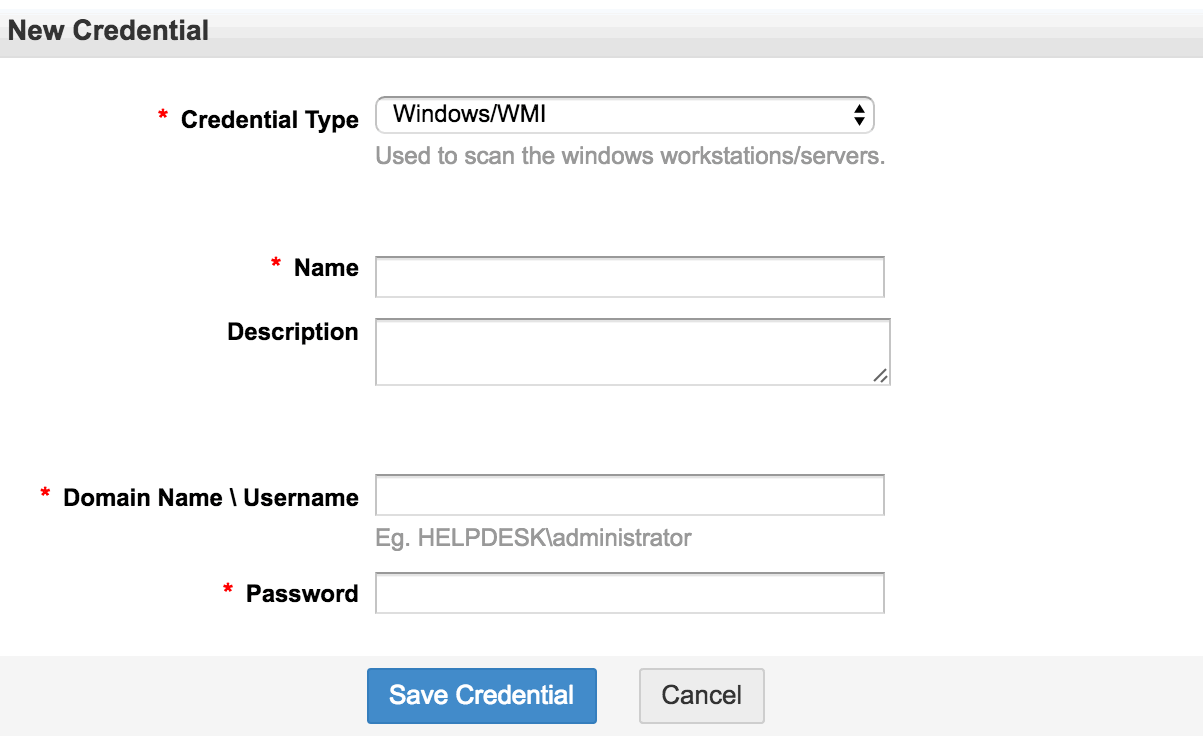 Scanning credentials library | Asset discovery