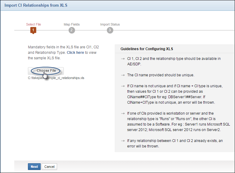 Import CI relationships from CSV file | CMDB guide