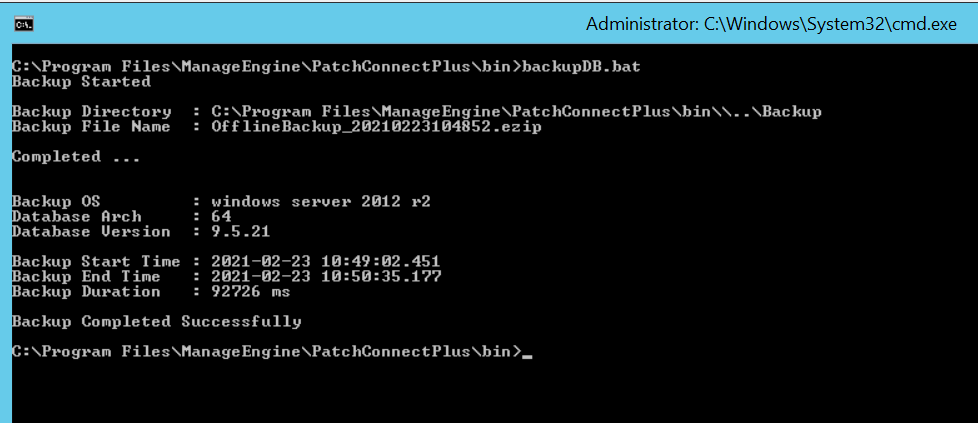 How To Take Backups Of Database And Restore A Backup Manageengine Patch Connect Plus