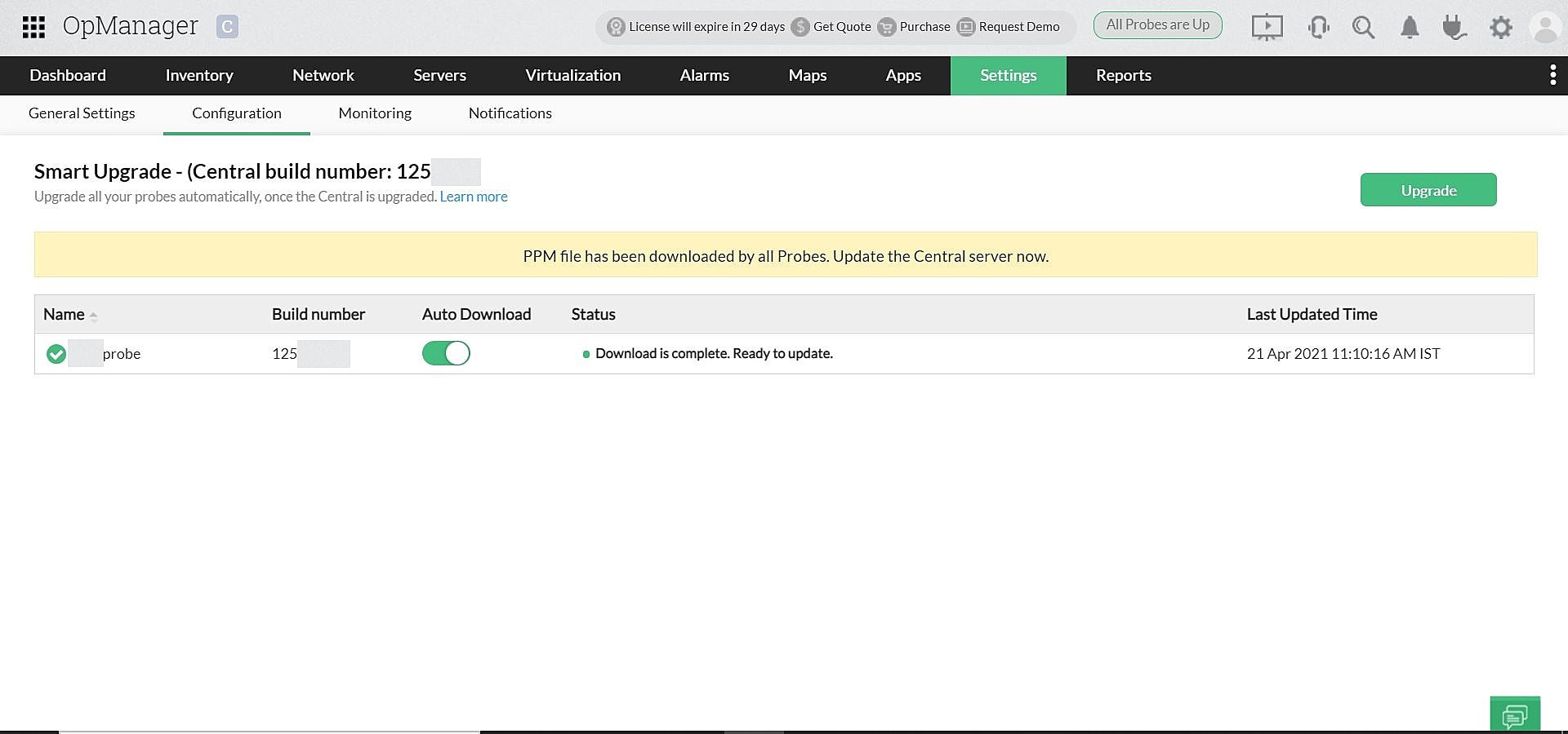 Atualização Inteligente do OpManager | ManageEngine OpManager ...