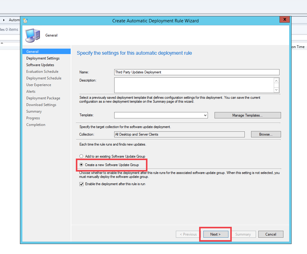 Configuring Automated Deployment Rule in SCCM l ManageEngine Patch Connect Plus