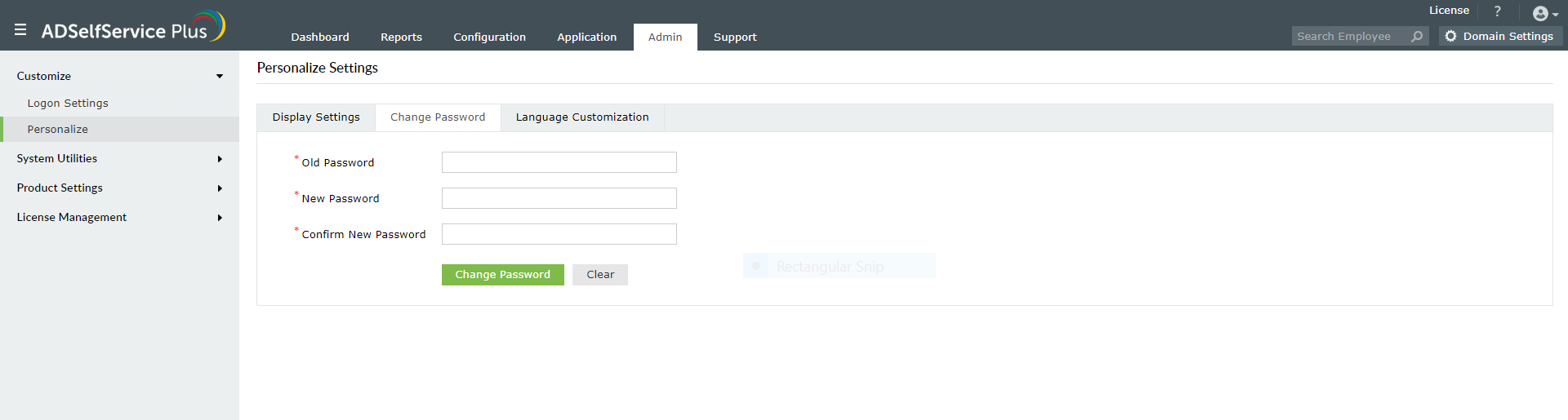 DefaultAdministratorkennwort in ManageEngine ADSelfService Plus ändern