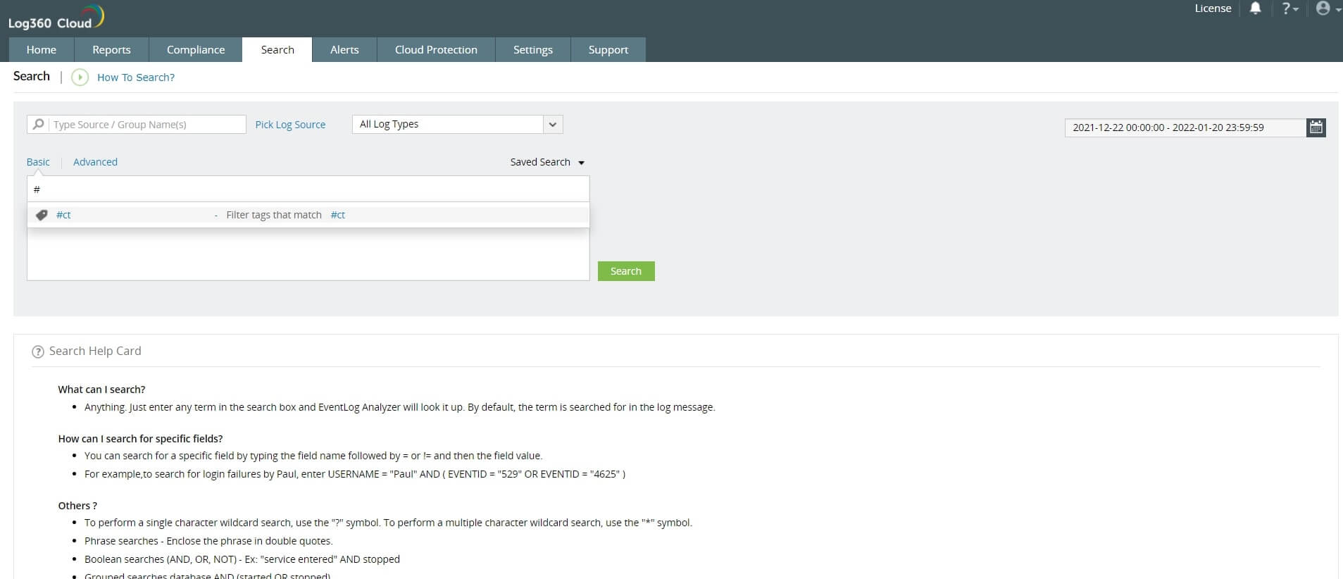 Tagging tool | Log360 Cloud