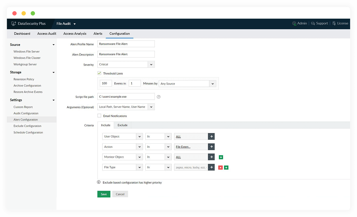 Ransomware Mitigation Tools Manageengine Datasecurity Plus