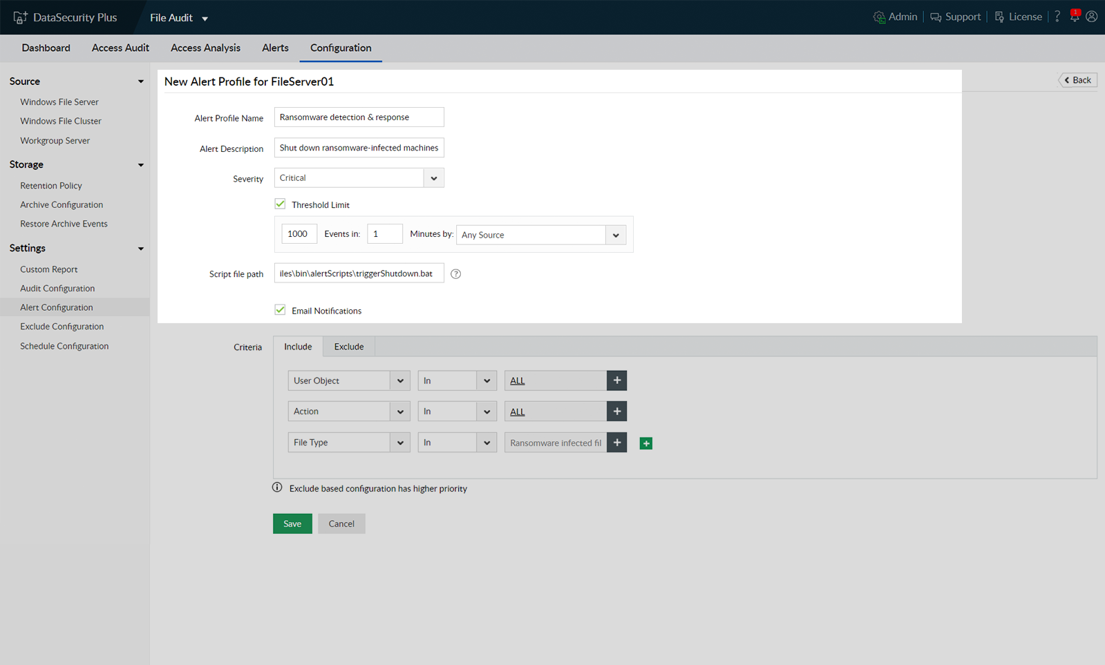 Ransomware Detection Software Manageengine Datasecurity Plus