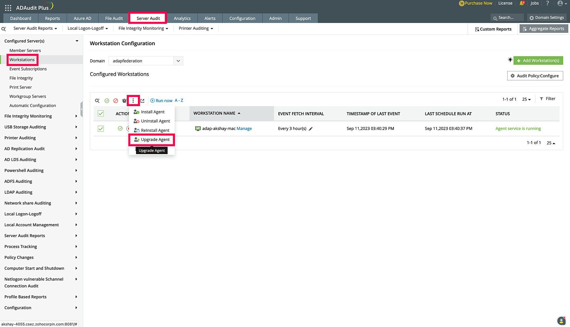 Upgrade des Mac-Agenten | Mac-Arbeitsstation Anmelde-Audit-Leitfaden ...