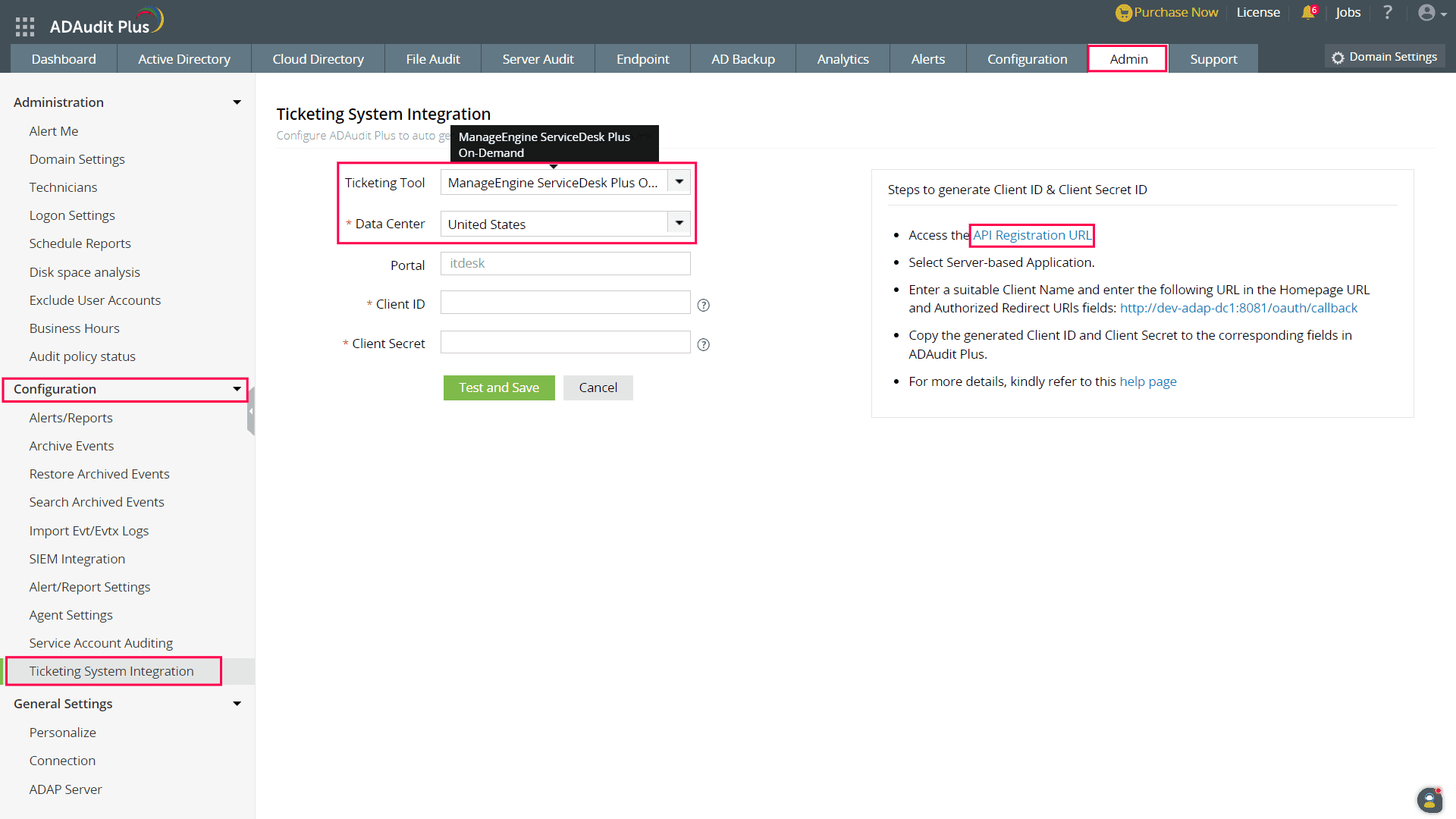 ServiceDesk Plus | Ticketing-System-Integration | ADAudit Plus