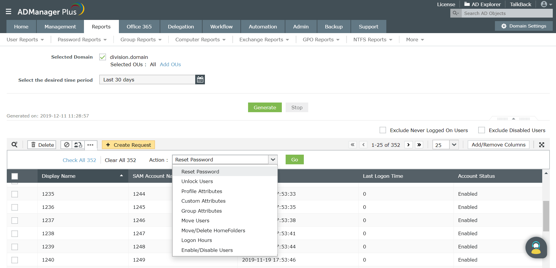 Generate a Report of Inactive Domain User Accounts in Microsoft Windows ...