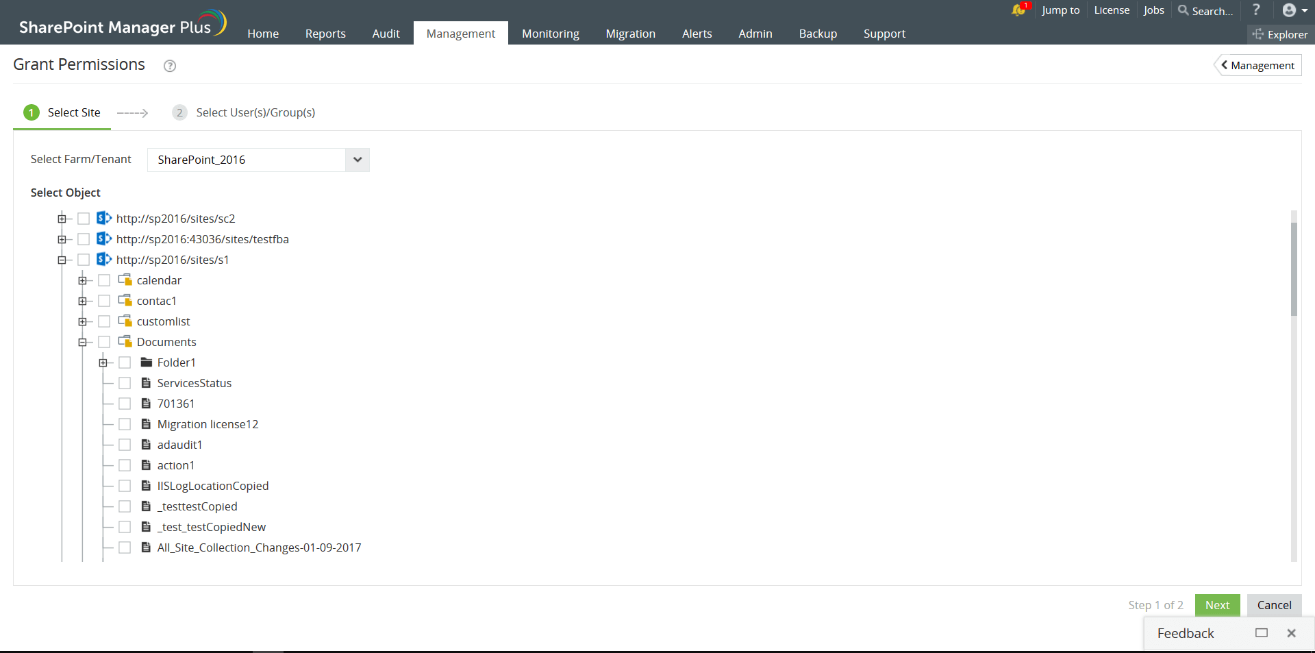 Webbasierte Software für SharePoint-Management & -Überprüfung, die ...