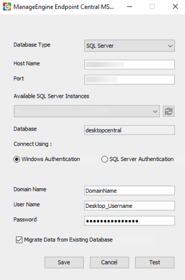 Configuring Endpoint Central MSP to use MsSQL Database Server - How To's