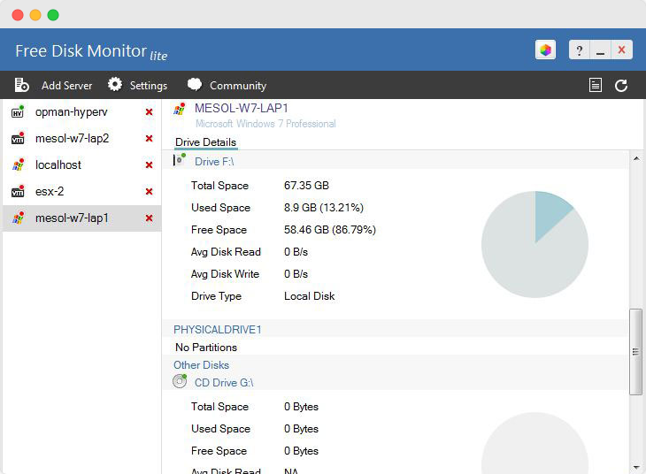 Disk Monitor Lite – Free Download - Disk Space Utilization Monitor