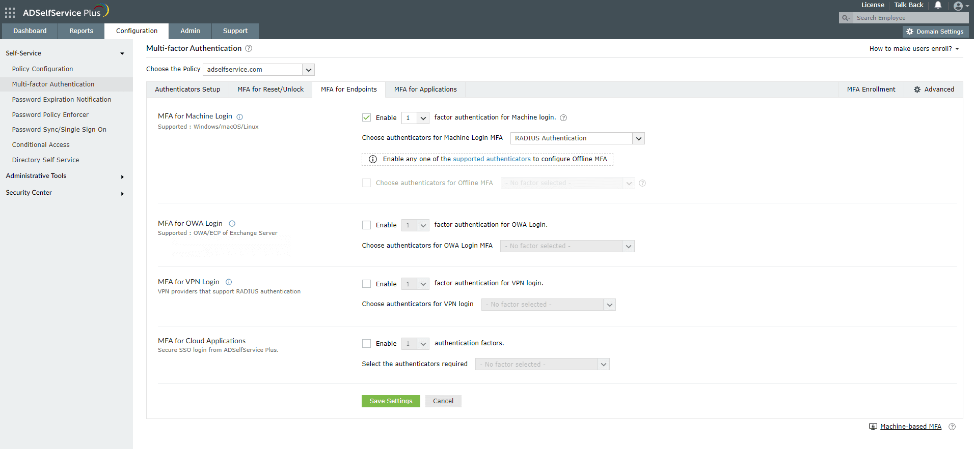 Google Authenticator til nulstilling af AD-adgangskode | ADSelfService Plus