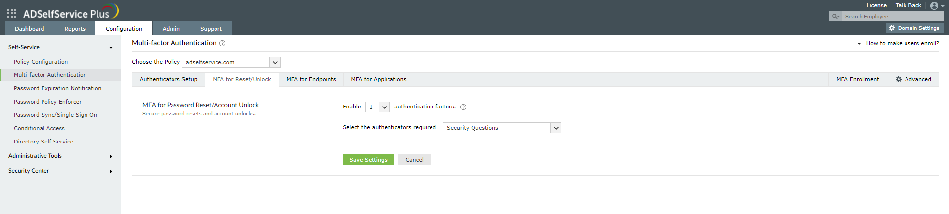 Google Authenticator til nulstilling af AD-adgangskode | ADSelfService Plus