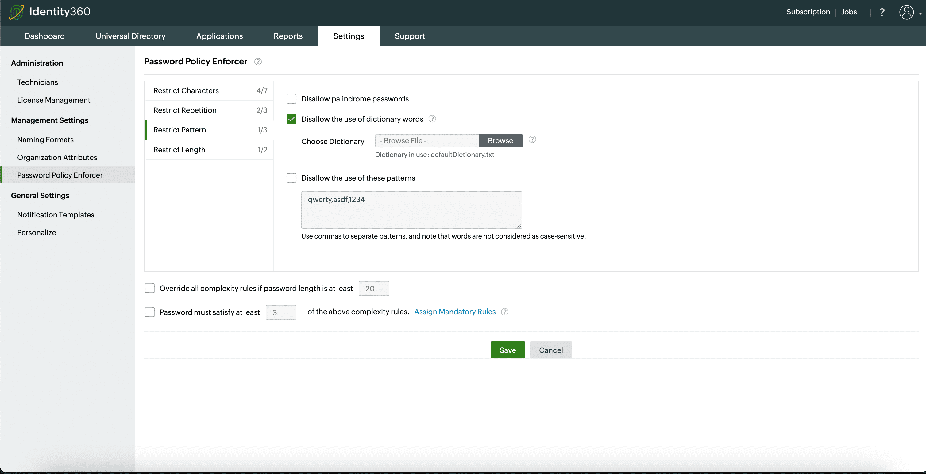Password Policy Enforcer | ManageEngine Identity360