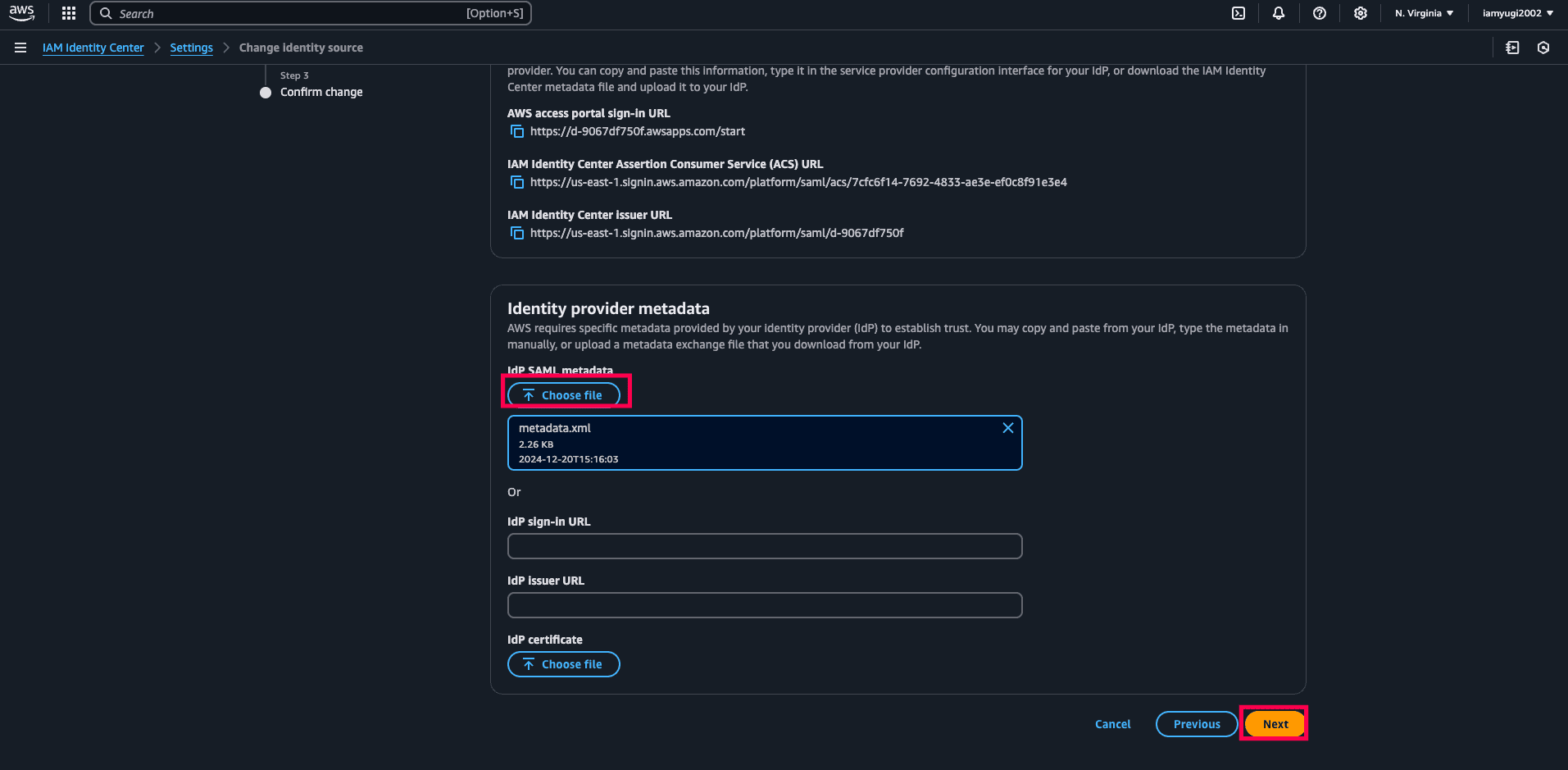 Configurar SAML SSO para AWS | ManageEngine Identity360