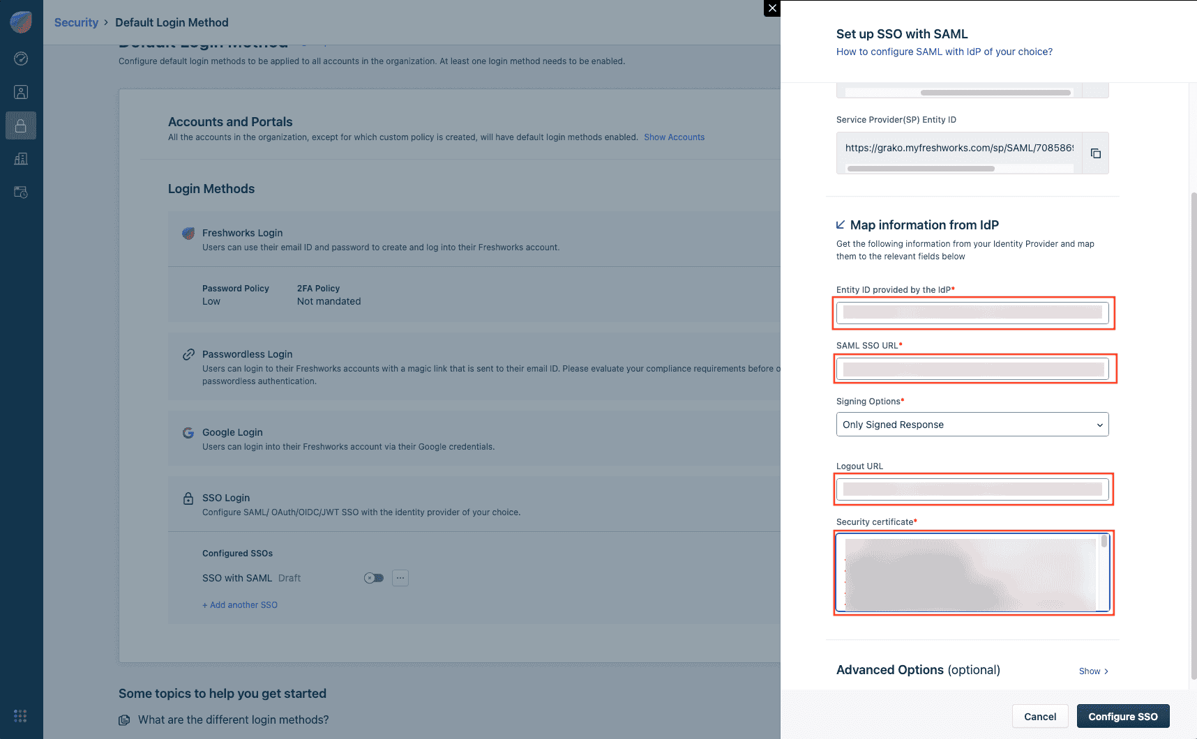 Configuring SAML and OAuth/OpenID Connect-based SSO for Freshdesk-Identity360