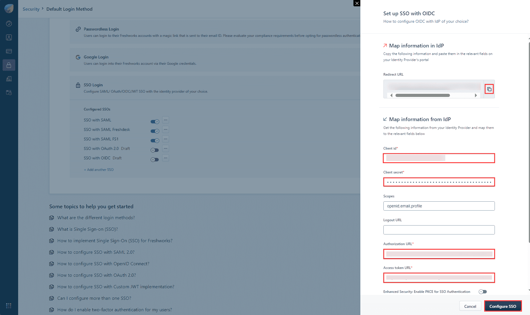 Configuring SAML and OAuth/OpenID Connect-based SSO for Freshservice-Identity360