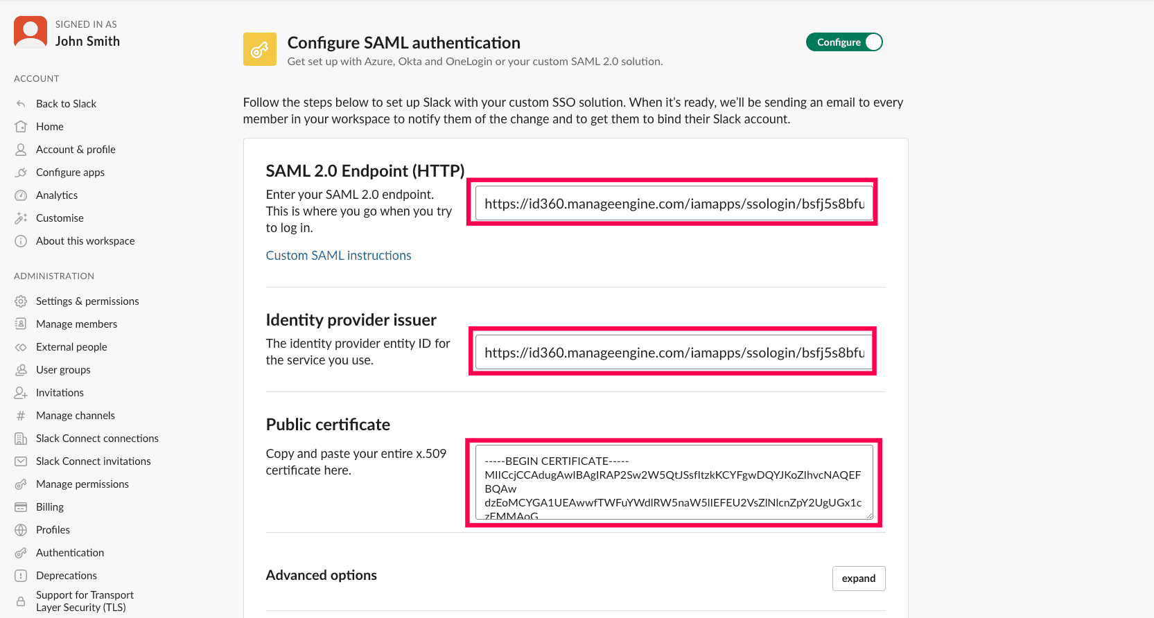 Configuring SAML SSO for Slack-Identity360