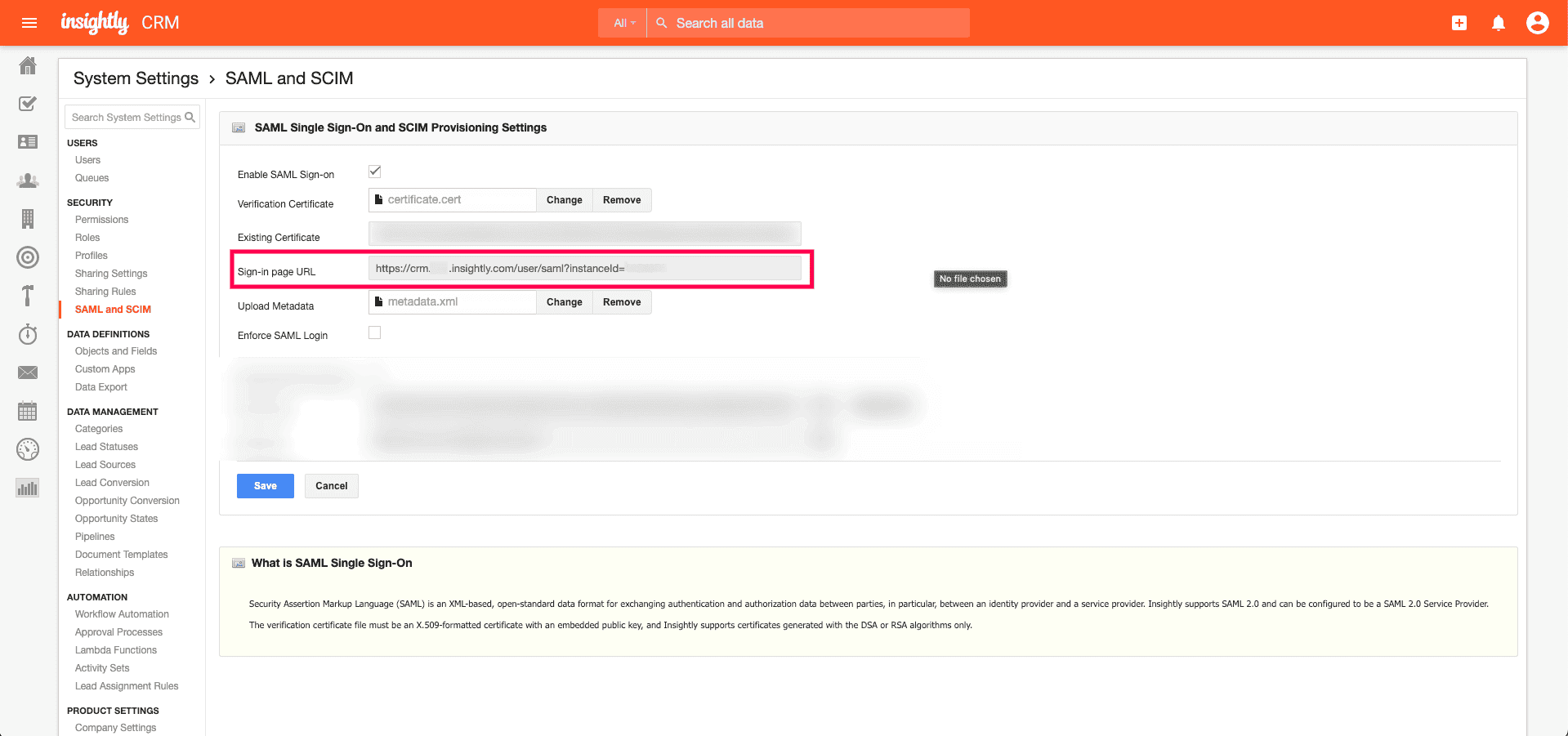 Configuring SAML SSO for Insightly-Identity360