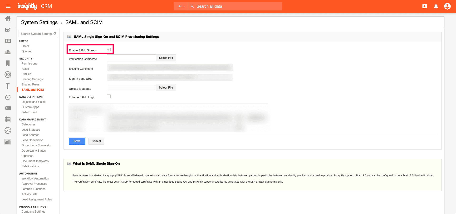 Configuring SAML SSO for Insightly-Identity360