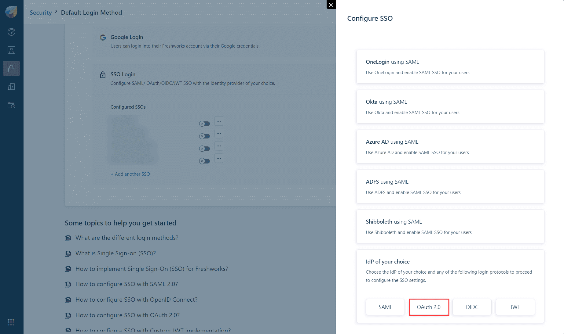 Configuring SAML and OAuth/OpenID Connect-based SSO for Freshservice-Identity360