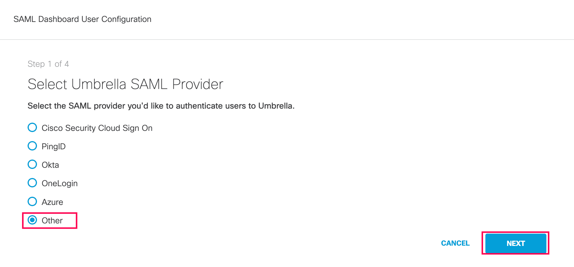 Configuring SAML SSO for Cisco Umbrella-Identity360