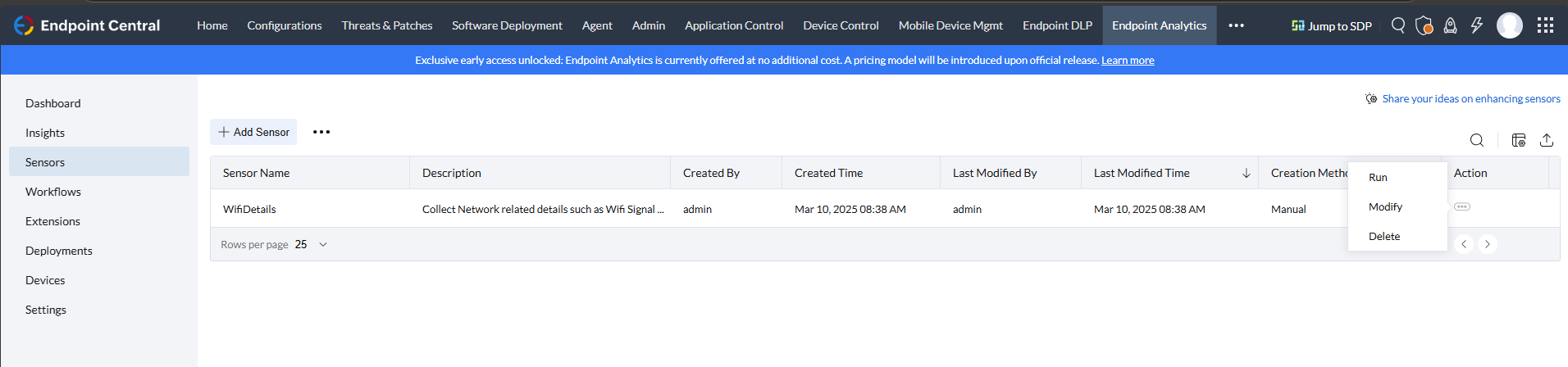 Sensor | ManageEngine Endpoint Central