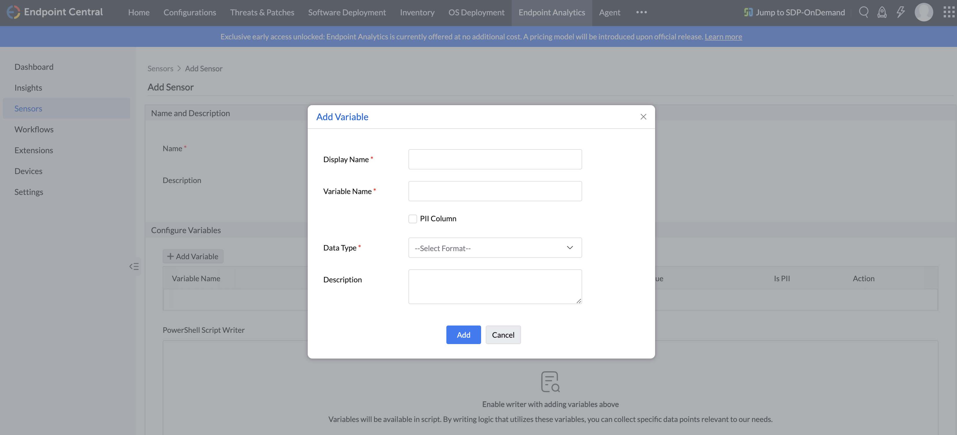 Sensor | ManageEngine Endpoint Central
