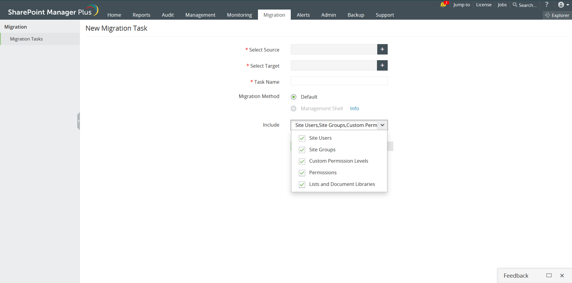 Software di gestione e controllo per SharePoint basata su Web che ...