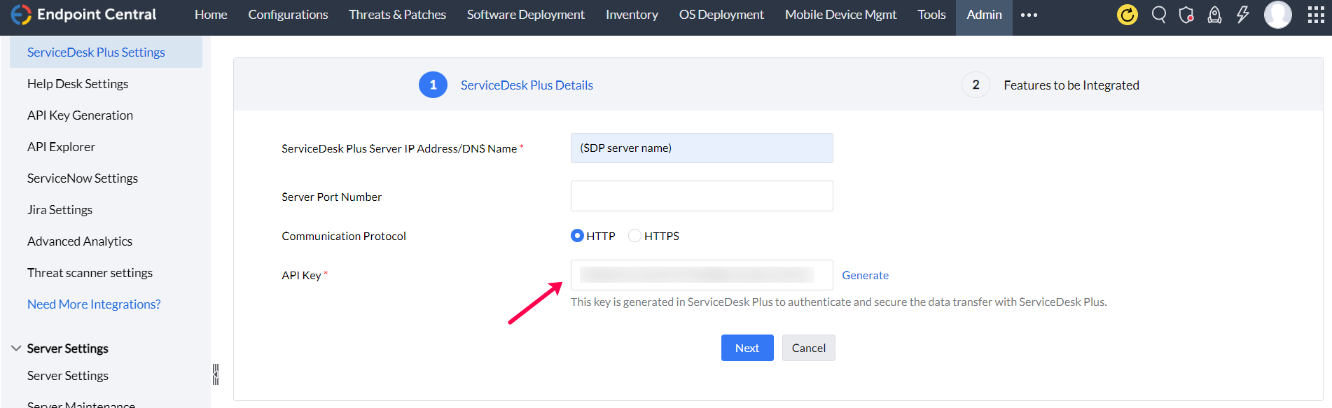 Integrar Endpoint Central con ServiceDesk Plus | ManageEngine Endpoint ...