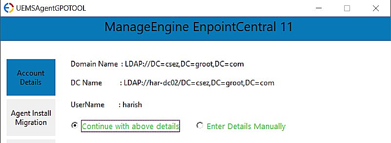 Instalación de agente mediante lightweight tool | ManageEngine Endpoint ...