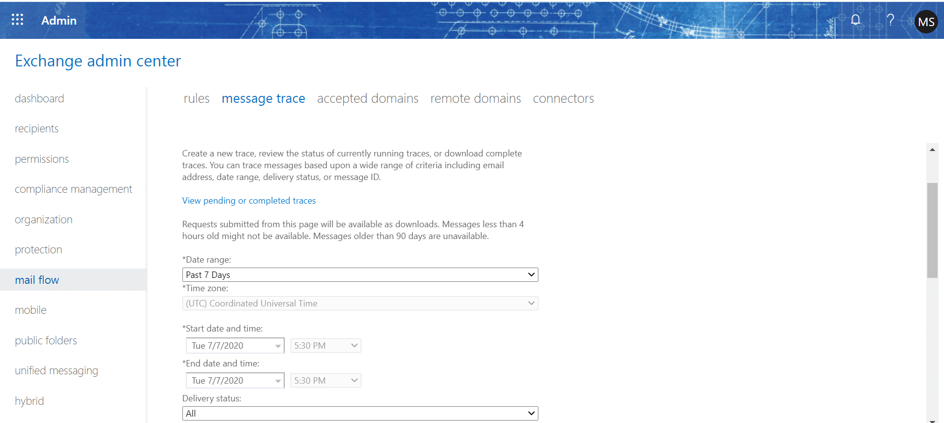 Trace An Email Message In Exchange Online | Exchange Administration
