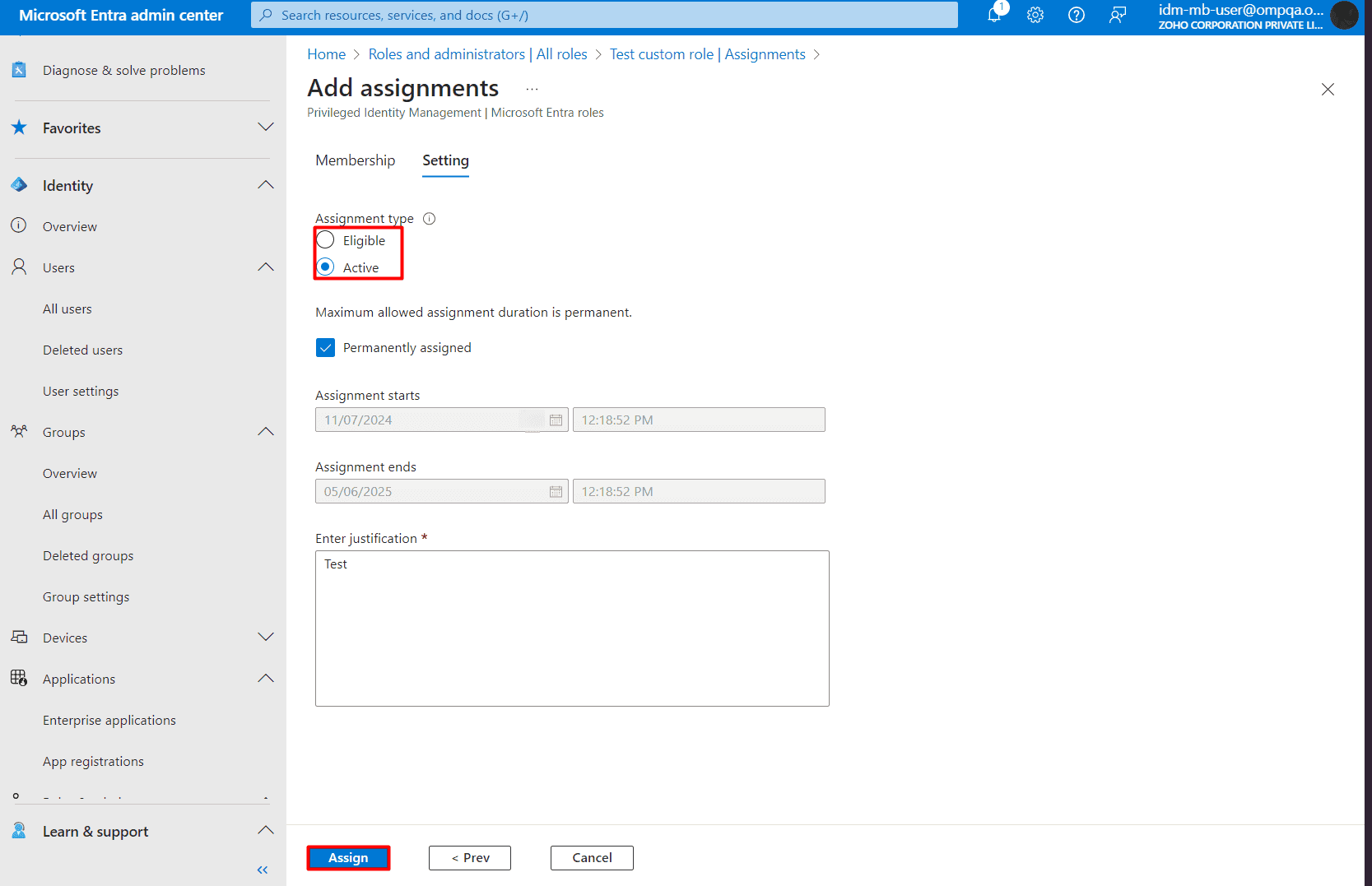 How to create custom roles in Microsoft Entra ID | M365 Manager Plus