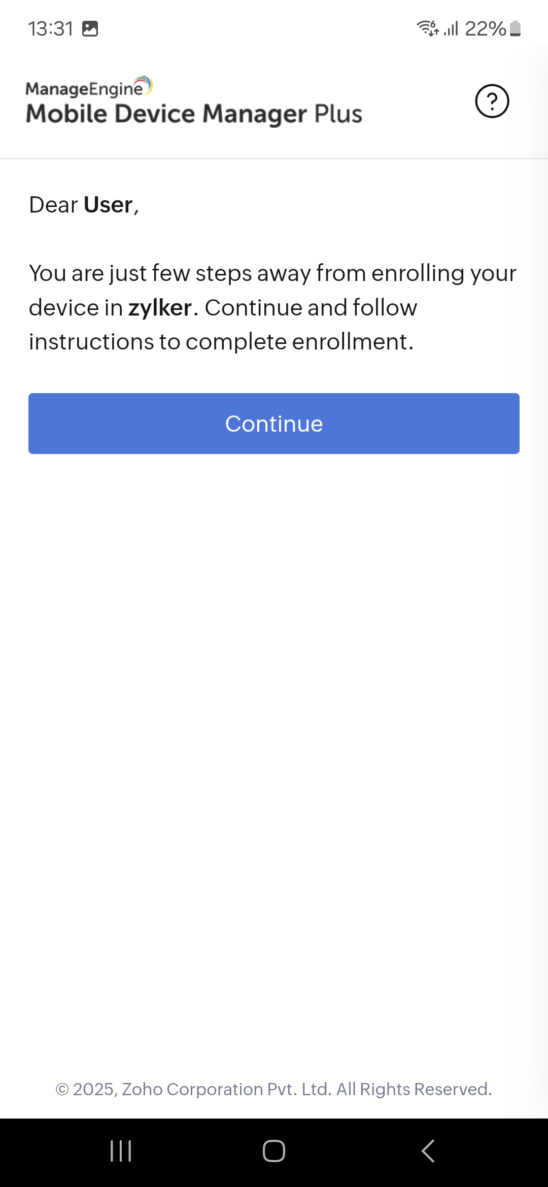 Self Enroll Android devices | ManageEngine Mobile Device Manager Plus