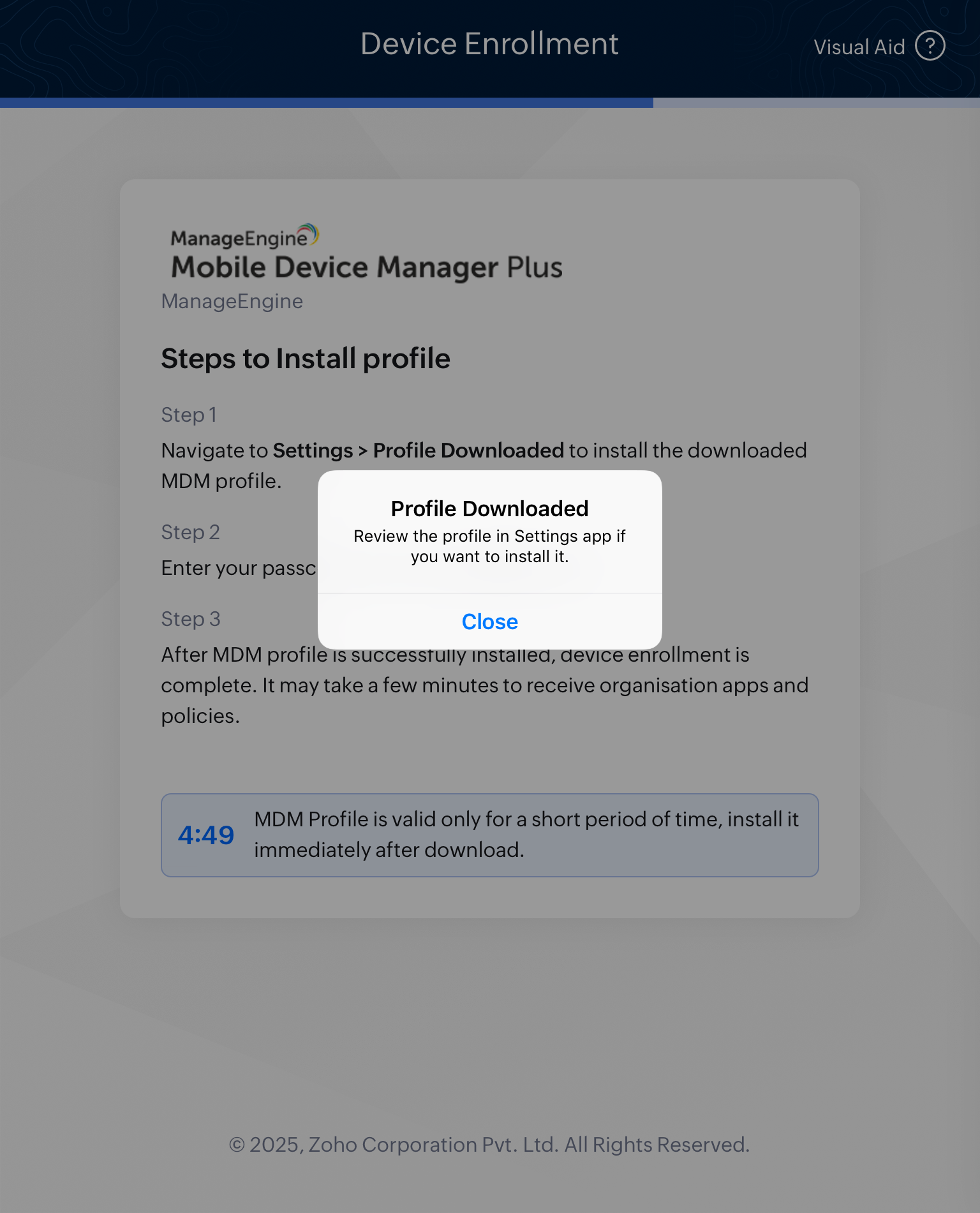 Self Enroll Iosipadosmacos Devices Manageengine Mobile Device Manager Plus