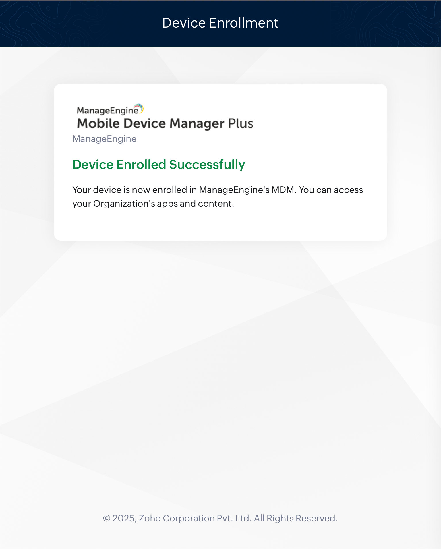 Self Enroll Iosipadosmacos Devices Manageengine Mobile Device Manager Plus