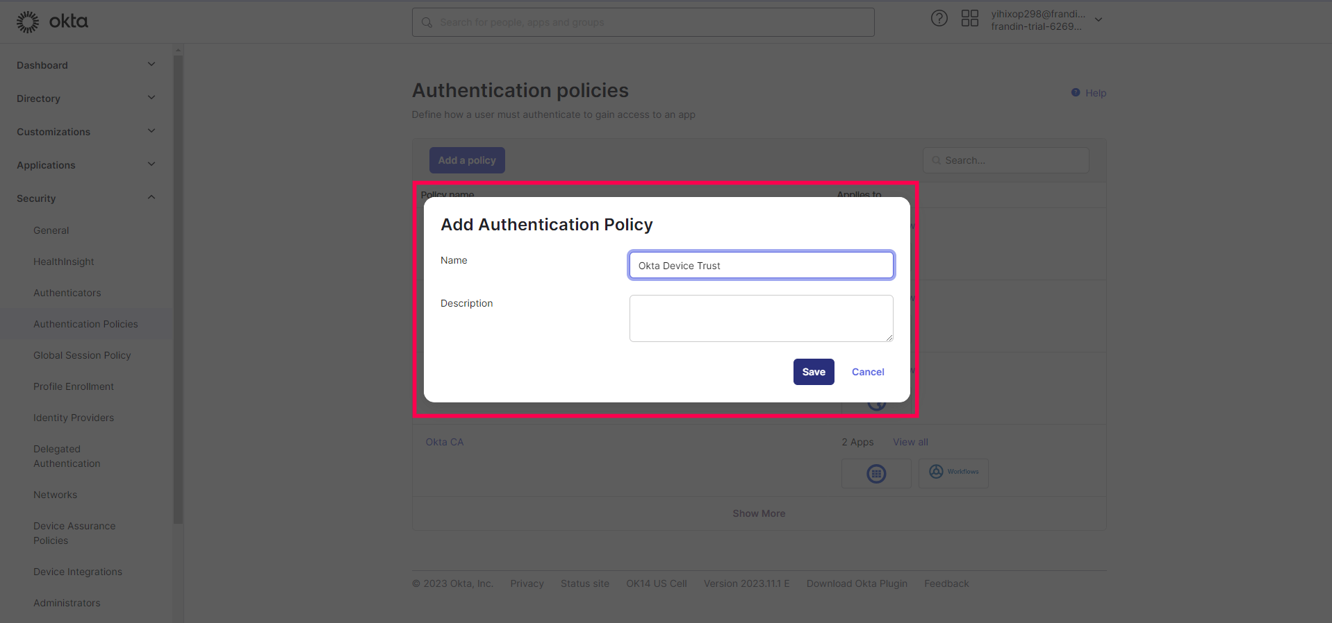 Okta Device Trust| ManageEngine Mobile Device Manager Plus