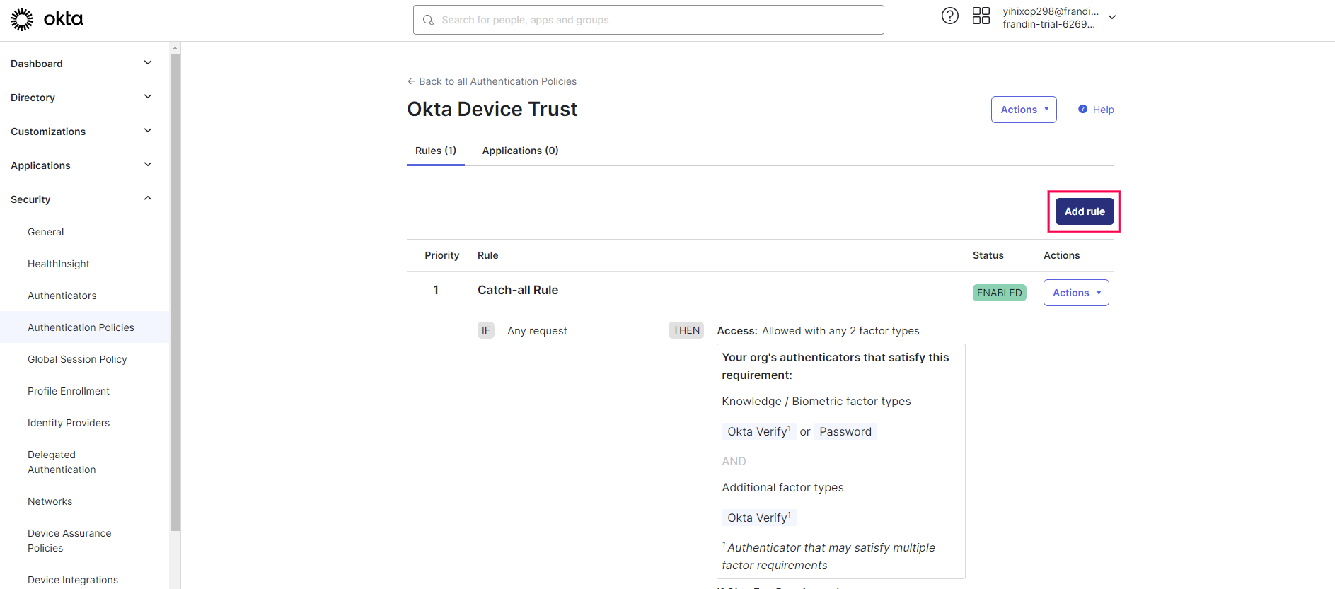 Okta Device Trust| ManageEngine Mobile Device Manager Plus