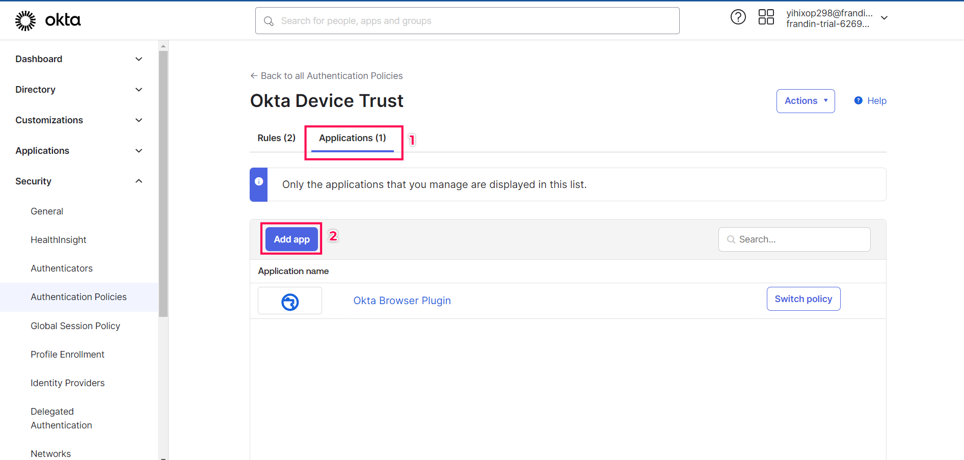 Okta Device Trust| ManageEngine Mobile Device Manager Plus