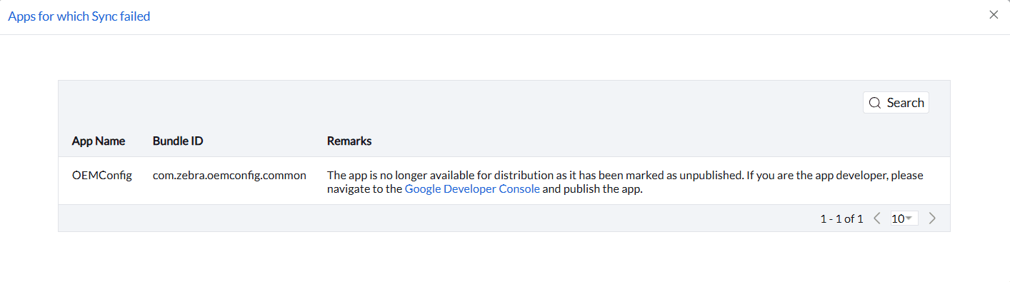 Android App Sync Failed - Android App Management | ManageEngine Mobile Device Manager Plus
