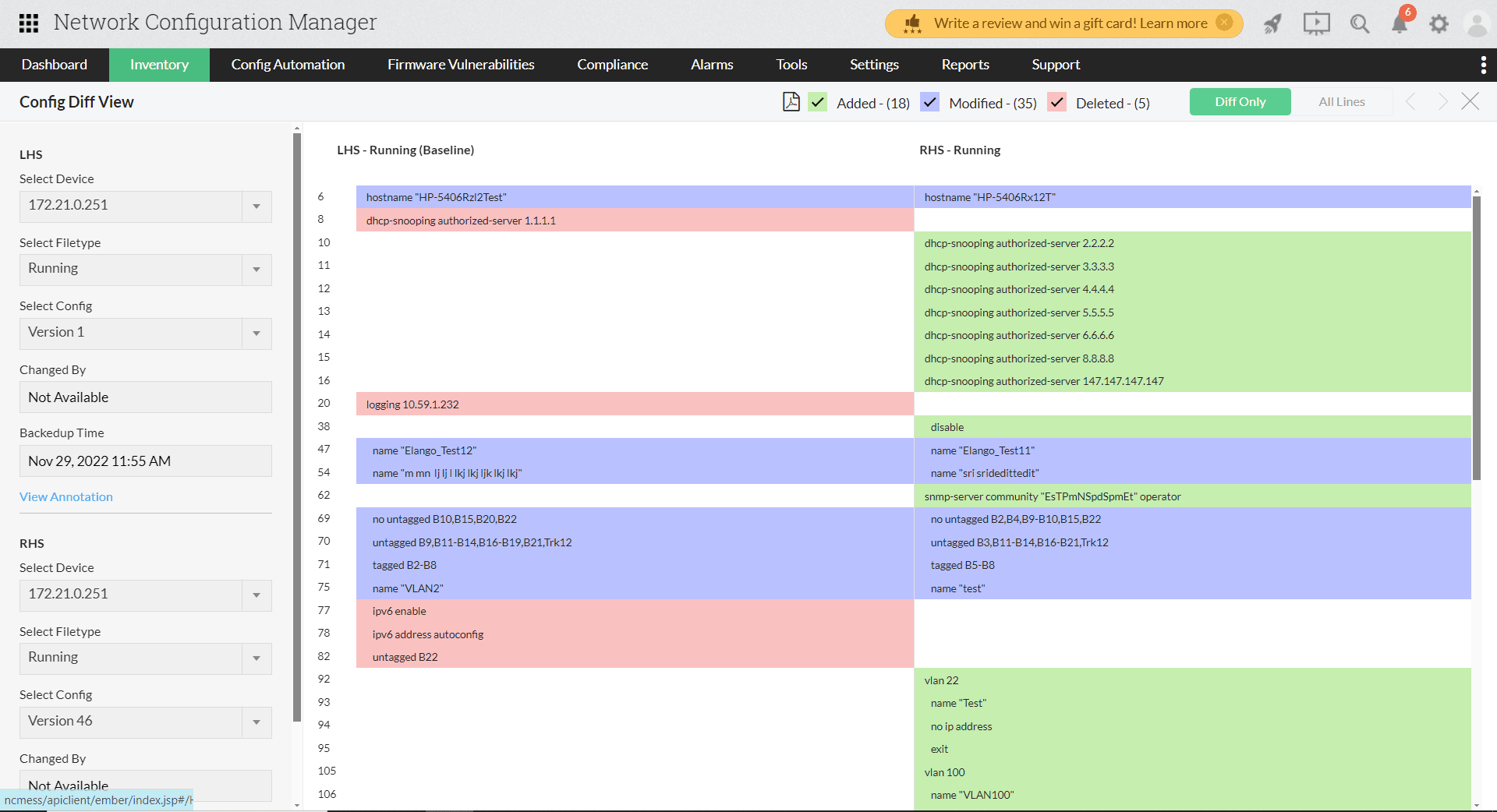 ManageEngine Network Configuration Manager