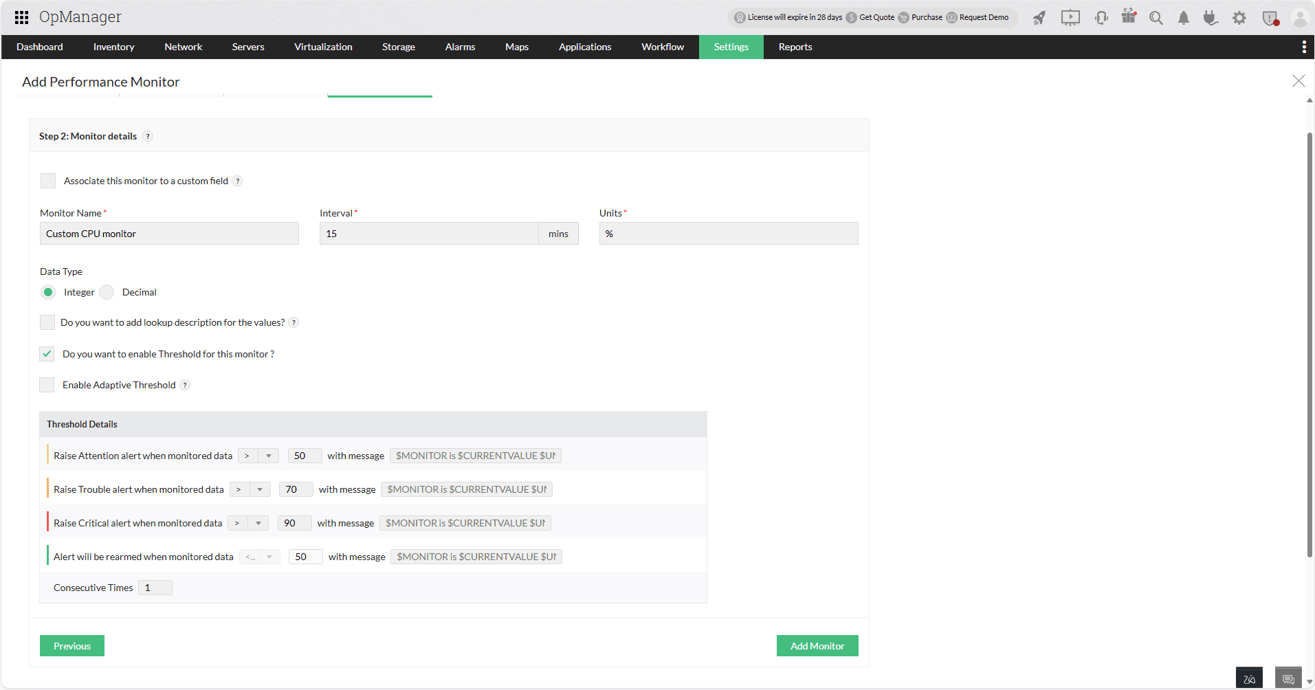 Add Custom CLI Monitor in OpManager | OpManager Help