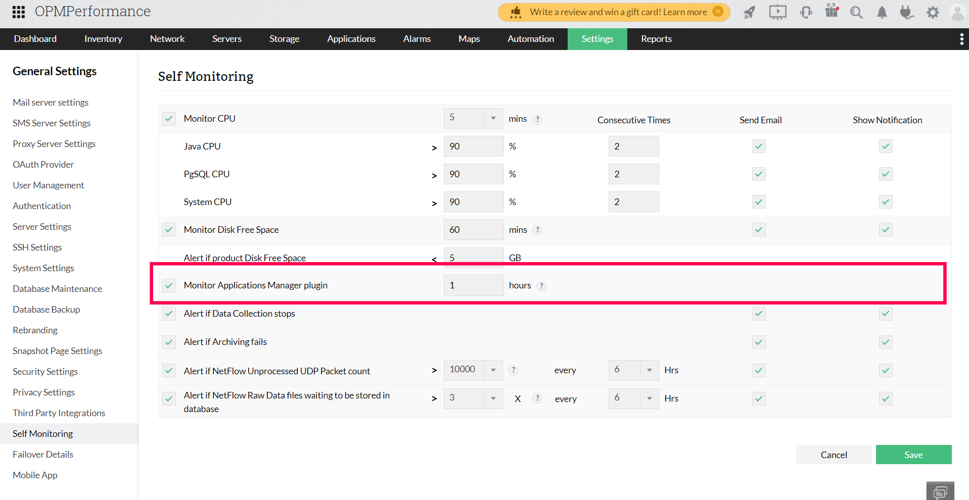 Applications Monitoring Plugin | OpManager Help