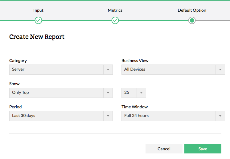Create New Report | OpManager Plus Help