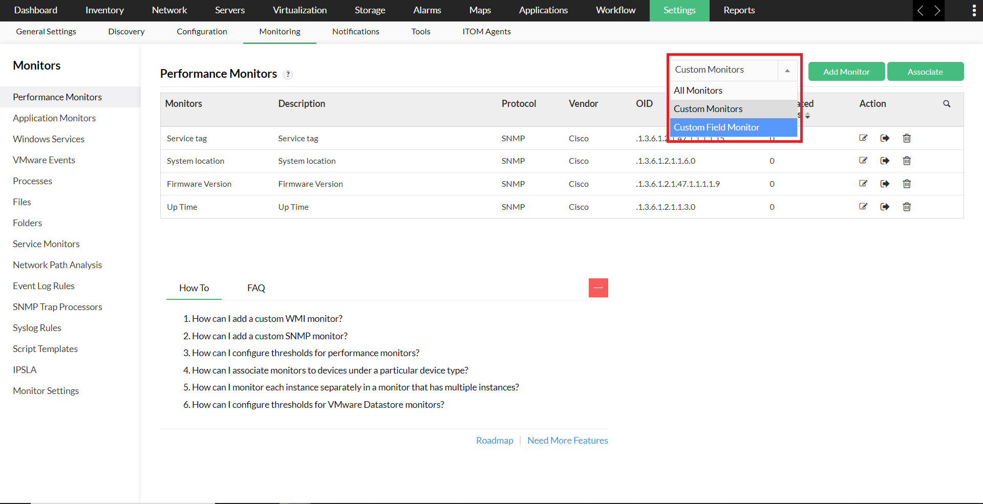 Automatic update of custom fields | OpManager Help
