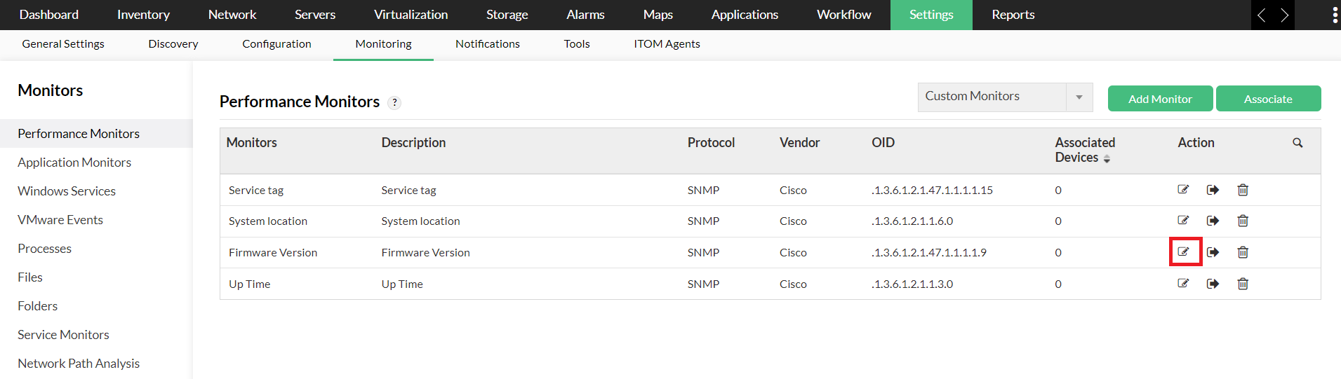 Automatic update of custom fields | OpManager Help