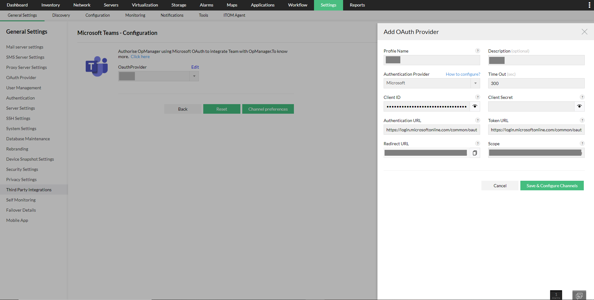 Integrate OpManager with Microsoft Teams | OpManager Help
